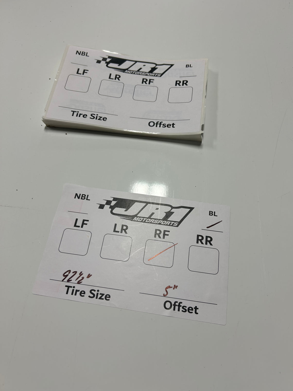 Tire Prep Labels – JR1 Motorsports