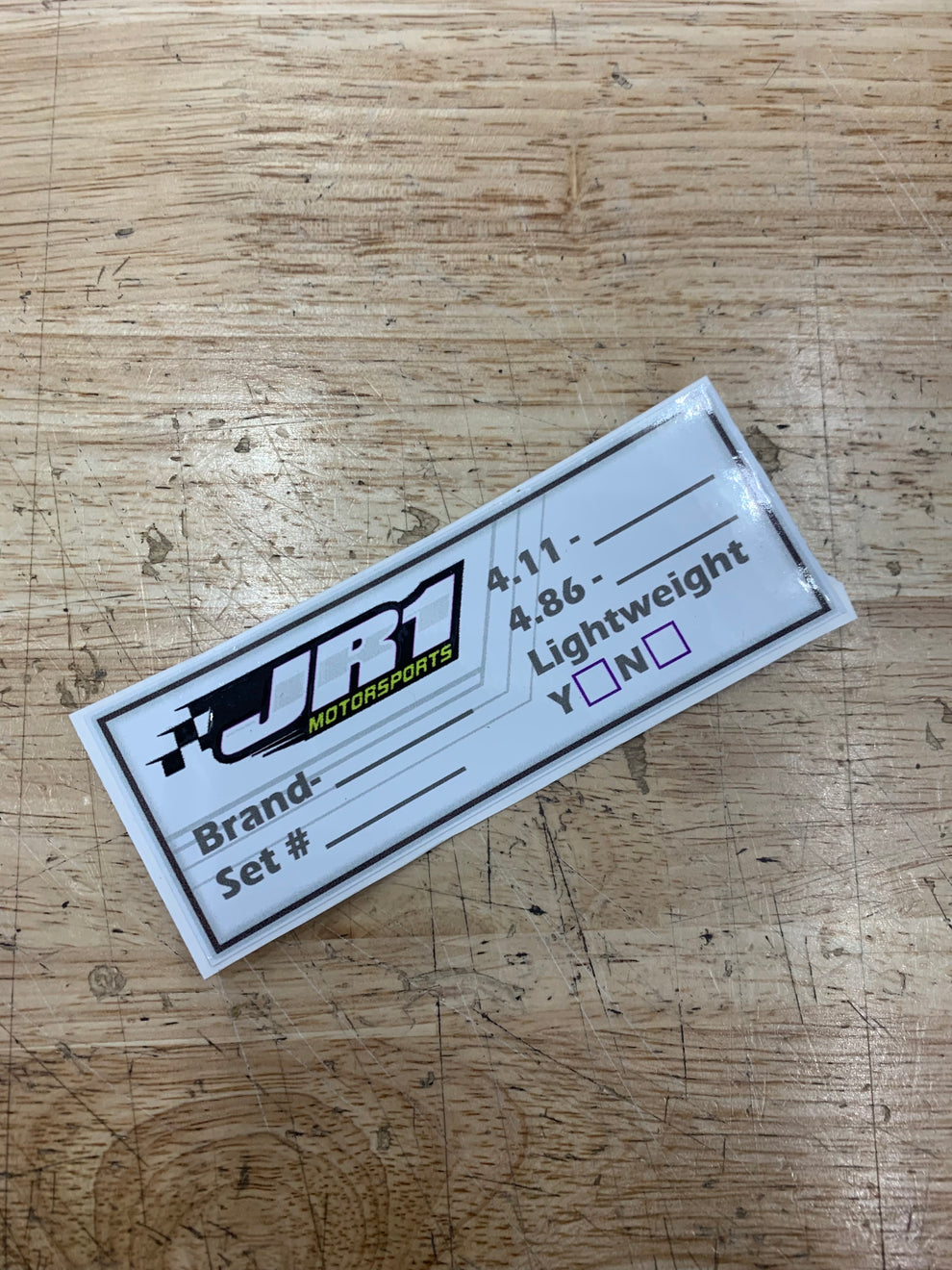 Quick Change Gear Tote Labels – JR1 Motorsports